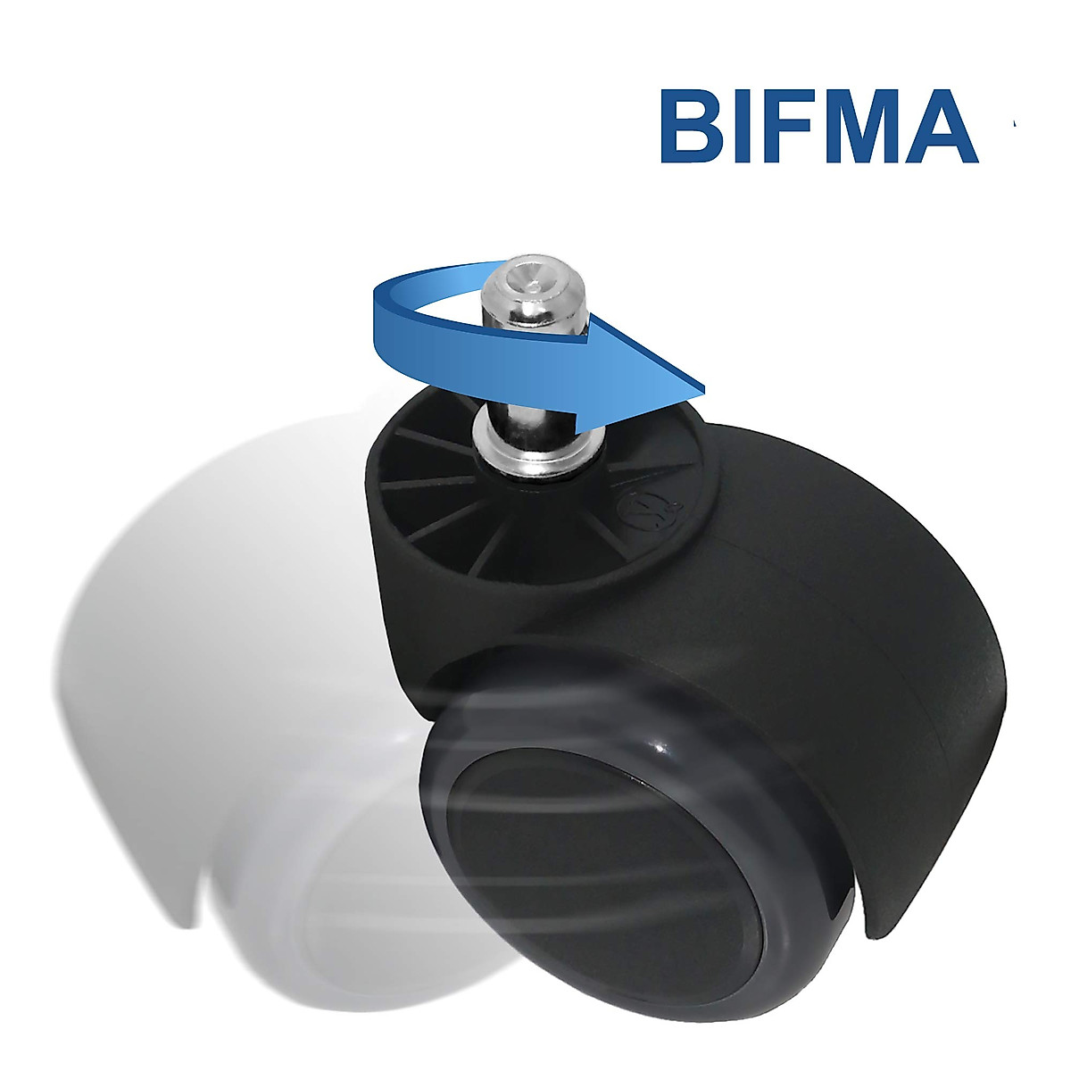 Guildrey Office Chair Caster Wheels, 7/16” (11mm) Stem Diameter, Protecting Floor Rubber, Standard Stem, Easy Install for Replacement, Set of 5