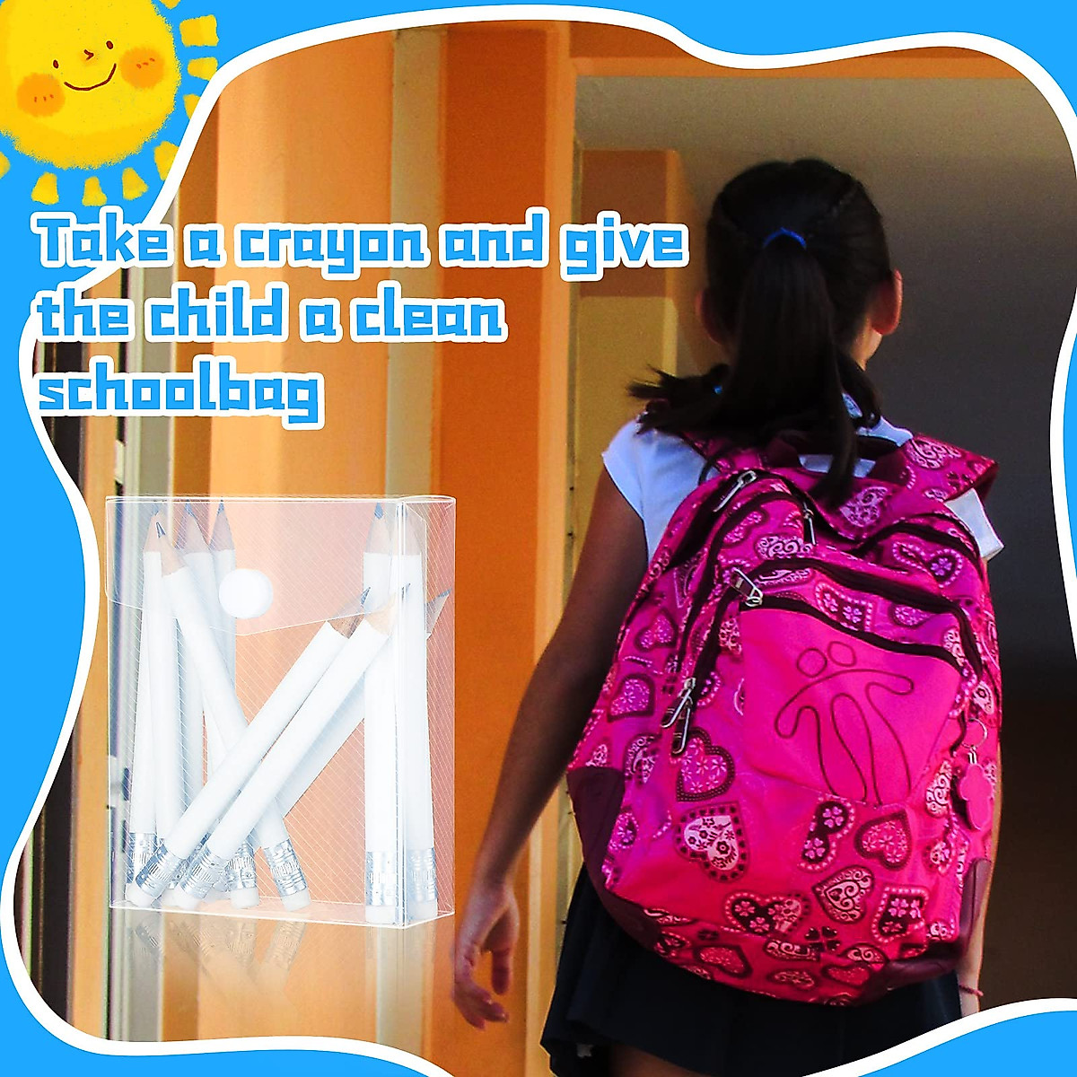 Pajean 10 Pieces Crayon Storage Containers Back to School Clear Plastic Crayon Case Crayon Organizer Boxes for Kids, Cards Small School Supplies Organizers Boxes