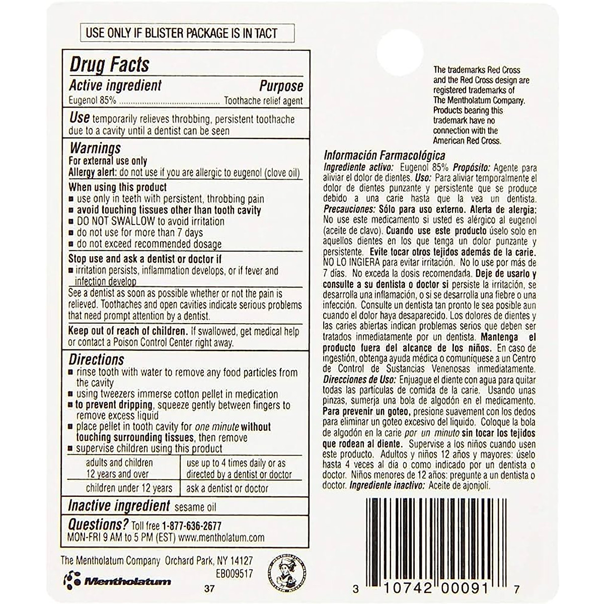 Red Cross Toothache Complete Medication Kit 0.12 oz (Pack of 3)