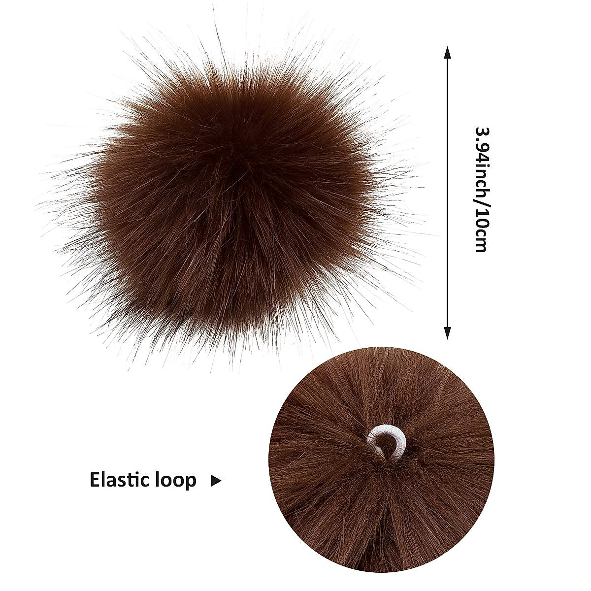 24 Pieces Faux Fur Pom Pom Balls Fur Fluffy Pompom Ball with Elastic Loop for Hats Shoes Scarves Gloves Scarves Bag Key Chain Charms Accessories (12 Pairs) (Mixed Color)