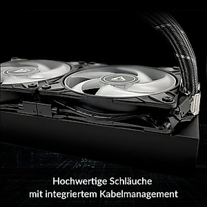 ARCTIC Liquid Freezer II 280 A-RGB - Multi-Compatible All-in-One CPU AIO Water Cooler with A-RGB, Efficient PWM-Controlled Pump, Fan Speed: 200–1900 RPM, LGA1700 Compatible - Black
