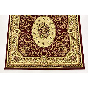 Unique Loom Versailles Collection Traditional Classic Medallion Motif Area Rug (4' 0 x 4' 0 Square, Burgundy/ Ivory)