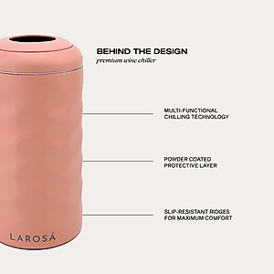 LAROSÁ Gift Set - Wine Chiller with 2 Stemless Wine Tumblers - Unique Gift Ideas for Wine & Champagne Enthusiasts - Wine Bottle Chiller Gift Set - Powder Coated & Double Walled Stainless Steel