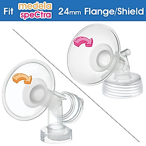 Maymom Flange Insert 13 mm Compatible with Medela/Spectra/Momcozy 24 mm Shields/Flanges. Use with Medela Freestyle and Momcozy S9/S11/S12 to Reduce Nipple Tunnel Down to 13 mm; 2pc