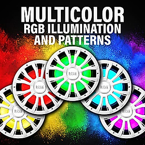 BOSS Audio Systems MRGB10W 10 Inch Marine Audio Subwoofer - 800 Watts Max, Dual 2 Ohm Voice Coil, Multicolor Illumination, Weatherproof, Sold Individually, for Boxes Enclosures, Hook Up to Amplifier