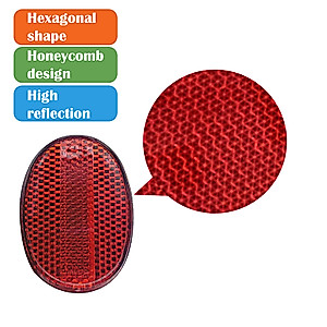 WELNENT Bicycle Rear Fender Reflector Oval CPSC/AS/BS/JIS/GB/T/CQC Warning Mudguard of Beach Cruiser Bikes