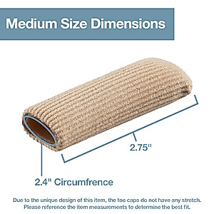 ZenToes 5 Pack Toe Caps Closed Toe Fabric Sleeve Protectors with Gel Lining, Prevent Corn, Callus, Blister Development Between Toes, Soften and Soothe The Skin (Size Medium)