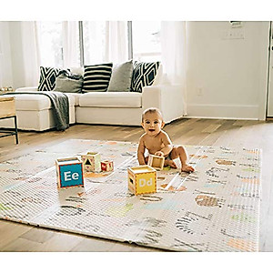 Toddleroo by North States 71" x 71" Folding ABC Play Mat - Extra large, designed to fit 6 panel or 8 panel Superyards. Foldable. Almost 36 square feet of play space (ABC multicolored)