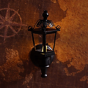 TOYANDONA 2pcs Dollhouse LED Wall Sconces 1: 12 Scale Wall Lamp Simulation Miniature Furnitures for DIY Dollhouse Living Room Mini Toy Wall Lamp Models Black