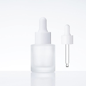 Qixivcom 20ml Frosted Original Dropper Bottle Flat Shoulder Cylindrical Glass Bottle Lotion Dispensing Bottle Squeeze Dropper Bottle Skin Care Dispensing Bottle Travel Small Sample Vial (12 Pack)