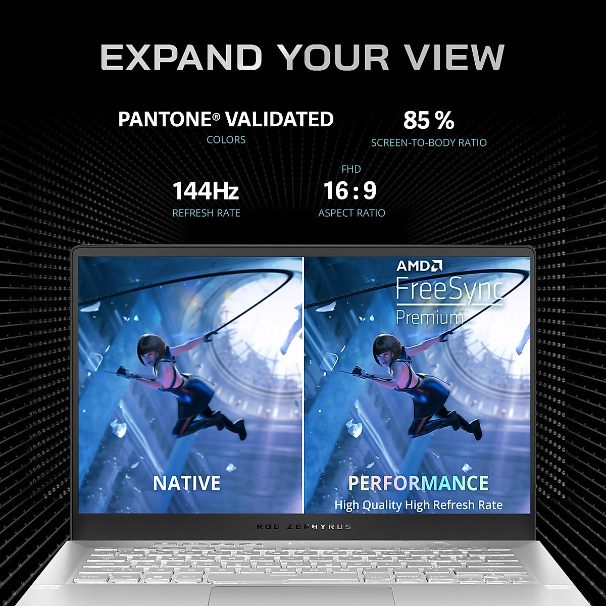 ASUS ROG Zephyrus 14" FHD 144Hz Gaming Laptop, AMD Ryzen 7-5800HS, 40GB RAM, 1TB SSD, Backlit Keyboard, NVIDIA GeForce RTX 3060 Graphics, Windows 11, White, 128GB Hotface Extension Set