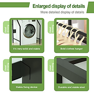 NIROZA Over The Washer and Dryer Storage Shelf - Heavy Duty Laundry Room Storage Shelf, Space Saver Shelf with Rod for Hanging Clothes, All Steel Materials,Super Durable and Tough