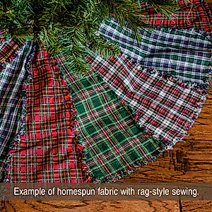 McCuan Green Tartan Plaid Cotton Homespun Fabric by JCS - Sold by The Yard