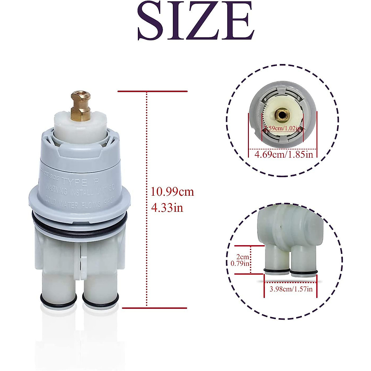 RP46074 Shower Universal Valve Cartridge Assembly for Delta Shower and Tub 13/14 Series Faucet, Replacement Part for Delta Monitor Cartridge, Include RP22734 Bonnet Nut Replacement