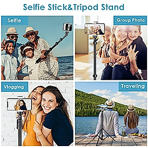 Aureday 67'' Selfie Stick,Phone Tripod Stand with Remote, Cell Phone Stand Tripod with Phone Holder for Vlogging，Recording, Compatible with iPhone&Android Phone/Cameras/GoPro