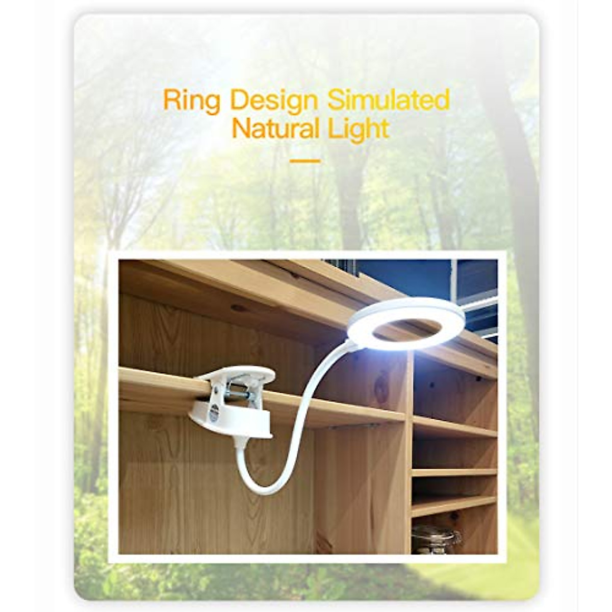 Clip on Lamp,Battery Powered Reading Lamp,Clip on Light for Bed Clip on Battery Light with 3 Brightness Level,USB Rechargeable, Reading Lamp