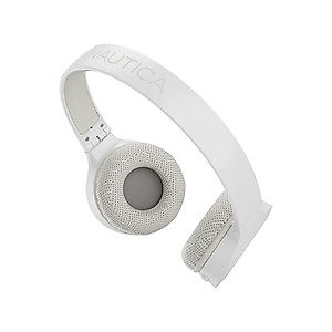 Nautica H120 Bluetooth Headphones, On-Ear Wireless Headphones with Built-in Microphone Bluetooth v5.0 Wireless and Wired Stereo Headset with Deep Bass, Foldable Over-Ear Headphones (White Off White)
