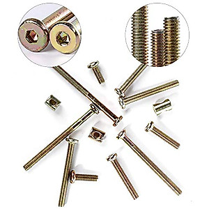 Baby Crib Screws and Bolts Replacement Parts Kit - M6 Baby Bed Crib Bolts and Barrel Nuts Set for Crib Furniture Bed Cot Bunk 16mm 20mm 30mm 40mm 45mm 50mm 55mm 70mm 75mm 85mm Crib Screws Bolts