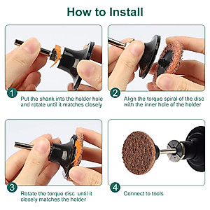 90pcs 2 inch Quick Change Sanding Discs, SUNJOYCO Nylon Surface Conditioning Discs, 1/4" Roll Lock Holder Die Grinder Sanding Disc for Surface Strip Grind Polish Burr Finish-Fine Medium Coarse