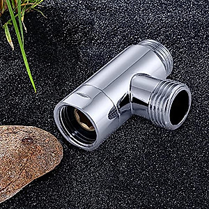 G-Promise All Metal 3 Way Diverter | Hose Fitting Tee | T Shape Adapter Connector for Angle Valve Hose | Bath Shower Arm | (Chrome)