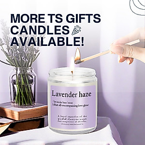 ForGreetMe TS Lavender Scented Candle, Music Lovers Gifts for Fans, Perfect TS Gifts for Women and Music Merch Singer Fans with Definition of TS, Best Birthday Gifts for Women