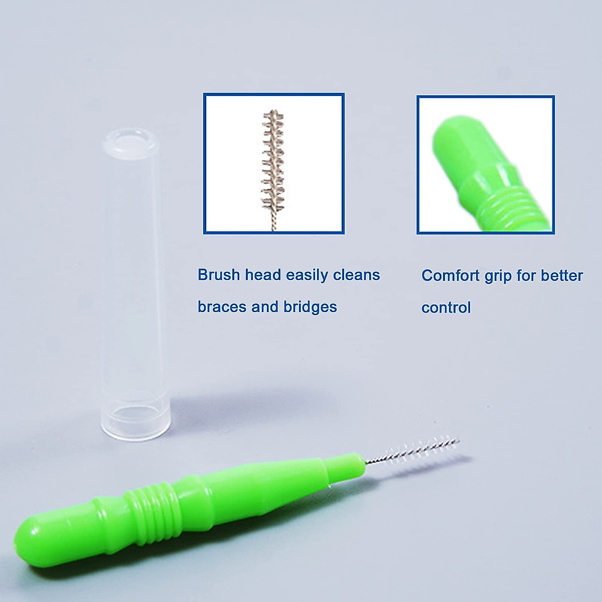 Interdental Brushes, Dental Tooth Flossing Head, Toothpicks Dental Floss Stick Teeth Braces Brush Tooth Cleaning Tools 42 Pcs