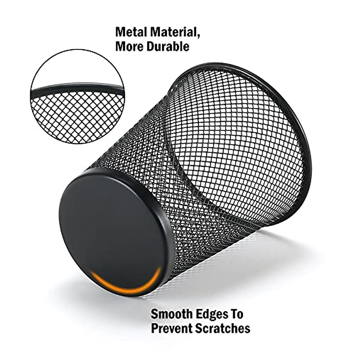 JOYENERGY 12 Packs Pen Holder for Desk, Mesh Pen Cup, Metal Pencil Holders, Multifunctional Organizer for Office School Home Makeup Brush Black