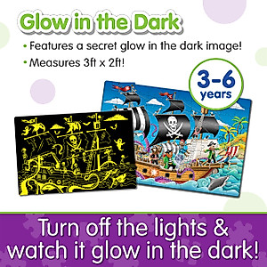 The Learning Journey Puzzle Doubles Glow In The Dark - Pirate Ship - 100 Piece Glow In The Dark Preschool Puzzle (3' X 2') - Educational Gifts for Boys & Girls Ages 3 & Up, Multi (113851)