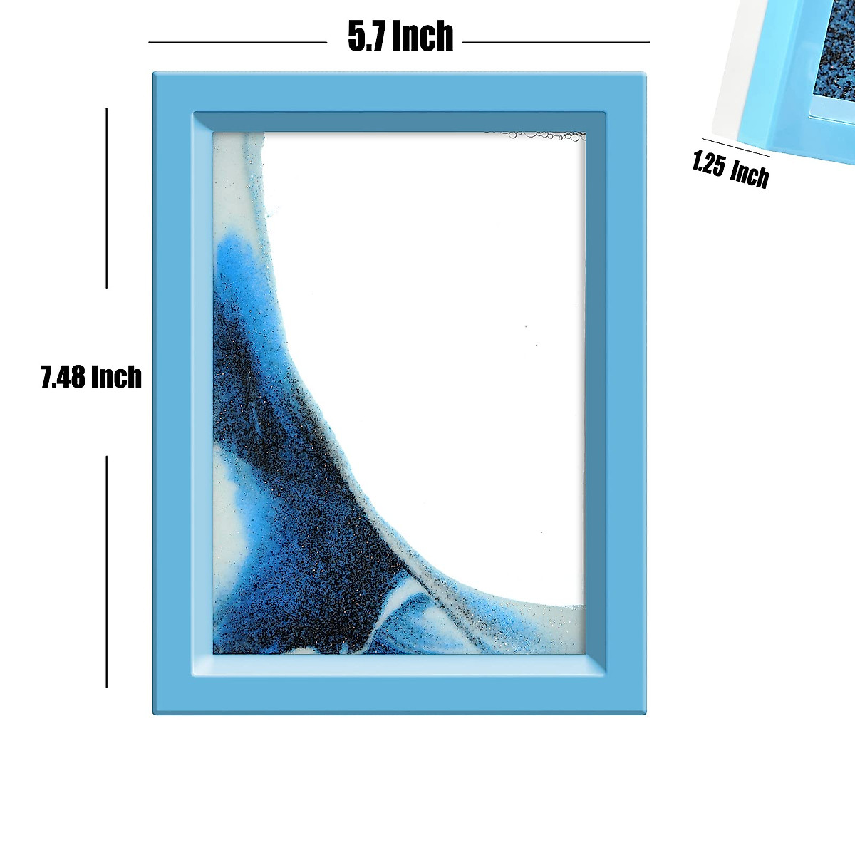 whimsyyy Moving Sand Art Liquid Motion Bubbler Flowing Sand Art Picture Desktop Sensory Calming Fidget Toy Voted Best Gift!(Ocean Heart) (Purple)