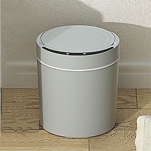 DHTDVD Smart Sensor Garbage Bin Kitchen Bathroom Toilet Trash Can Best Automatic Induction Waterproof Bin with Lid (Color : Gray, Size : 13L)