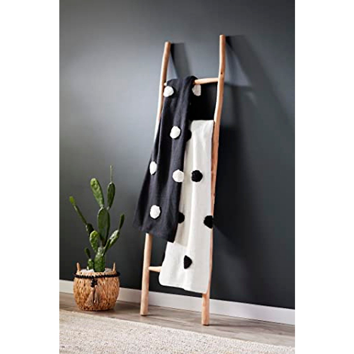 Mud Pie Tufted Dot Throws, Cream, 60" x 50"