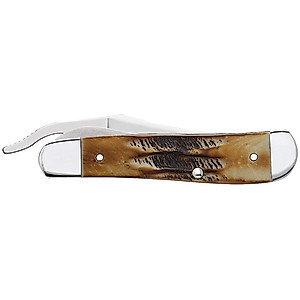 Case WR XX Pocket Knife Burnt 6.5 Bonestag Russlock Item #65303 - (6.51953L SS) - Length Closed: 4 1/4 Inches