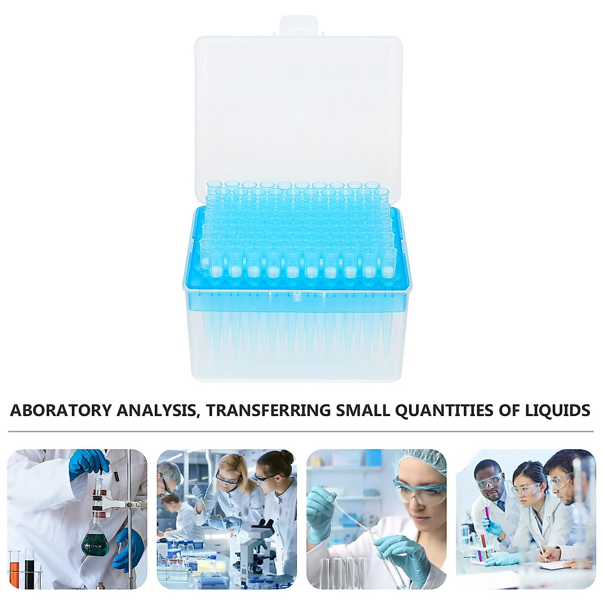 Disposable 1ml Filter Tip Pipette- Extended Tip 1000ul Filter Tip- Easy to Use for Lab Experiment (5 Boxes, Each Box 96pcs)