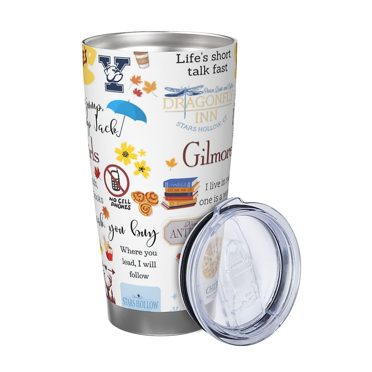 Stainless Steel Insulated Coffee Cup with Lid and Straw, 20 oz Gifts for Mom Girl Daughter Sister Friend Double Walled Stainless Steel Tumbler (silvery-E)