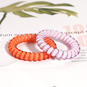 DealEachDay 32Pcs Spiral Hair Ties,No Crease Coil Hair Ties,Phone Cord Hair Elastics Coils,Candy Colors Spiral Bracelets Ponytail Holders Hair Accessories for Women Girls