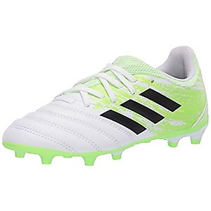 adidas Men's Copa 20.3 Firm Ground Soccer Shoe, White/Black/Signal Green, 7.5 M US