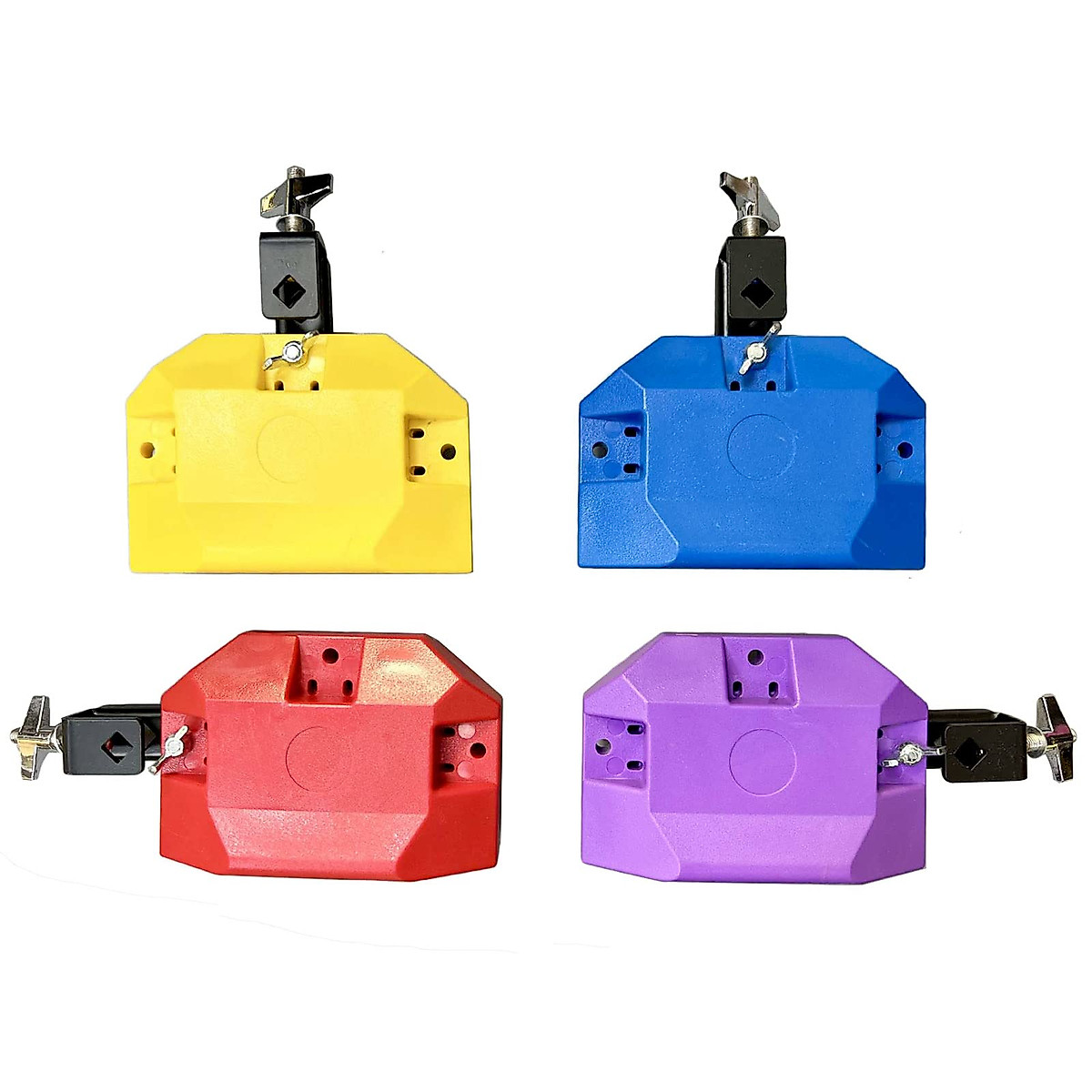 TUOREN Jam Drum Block Latin Percussion Musical Instrument Plastic with 3 Sided Mount Medium Pitch (Purple)