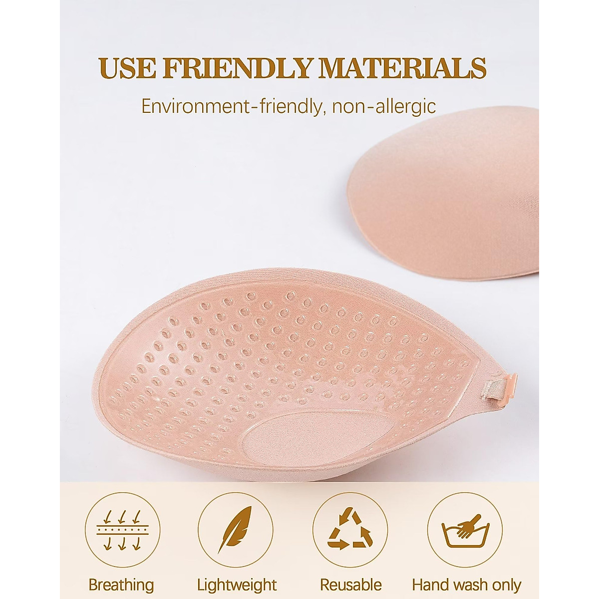 digitharbor StickyAdhesive Bra Strapless Invisible Push up Silicone Bra for Backless Dress with Nipple Covers-3 Nude