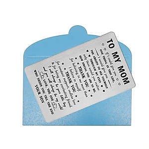 Mataly Mom Engraved Wallet Card - I Love You Mom Gifts - Mothers Day Gifts from Son - Mom Mother Birthday Decorations, Christmas