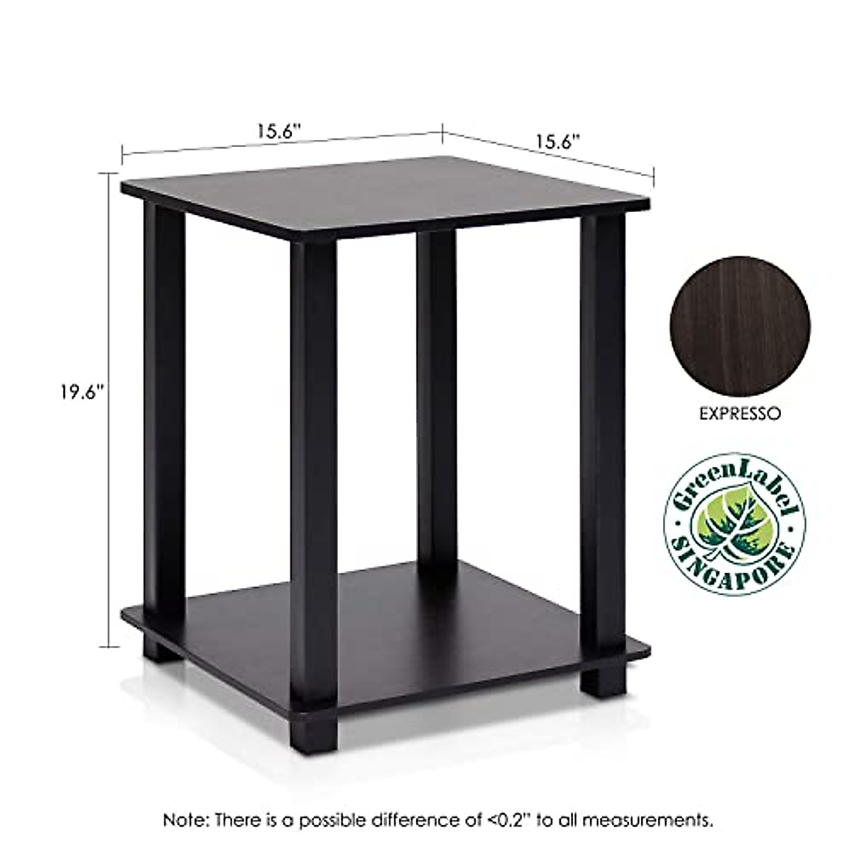 Furinno Simplistic Set of 2 End Table, Walnut/Brown