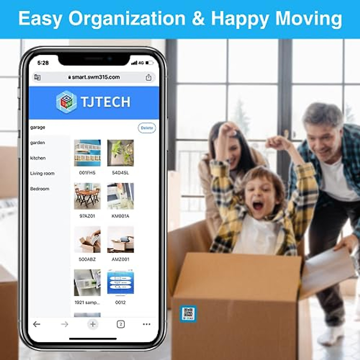 QR Code Labels for Storage & Organization Smart Moving Labels Pack and Track Labels with QR Code for Inventory, Storage – 48 Stickers (QR Code Labels for Storage - 48pcs)