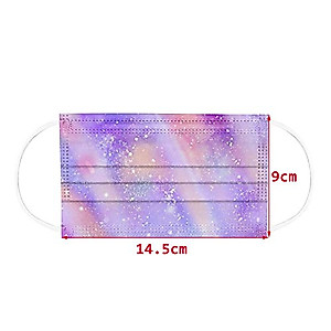 BALTERS Kids Face_Mask 50PCS Starry Sky Gradient Colorful Printed Design Back to School Supplies 3Ply Breathable & Comfortable for Children