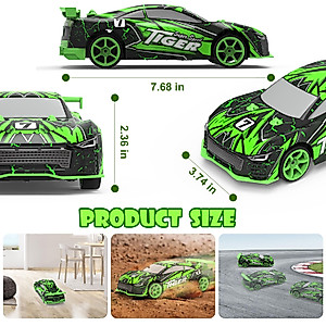 FLYNOVA 4WD RC Drift Car,Light Up Racing Toys for Kids Age 6 7 8 9 10-12,14 KM/H High Speed Vehicle,Easter Thanksgiving Christmas Birthday Fun Gifts for Boys Girls Teens