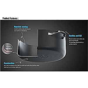 Cooks Standard 2-Quart Hard Anodized Nonstick Saucepan with Lid, Black