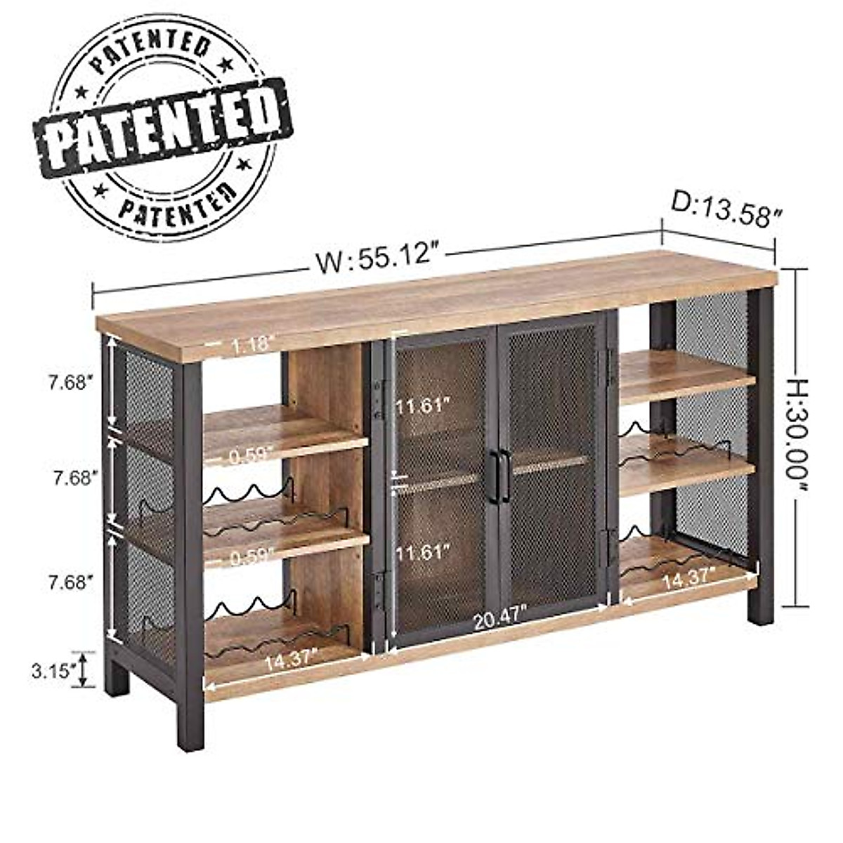 FATORRI L Shaped Computer Desk and Storage Cabinet for Home Office (Rustic Oak)