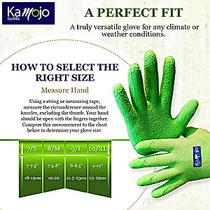 Kamojo Bamboo Garden Gloves for Women & Men - 1Pair Breathable Gardening & Work Gloves (Large, 1 pack)
