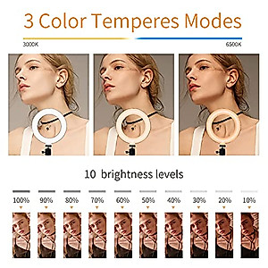 Desk Ring Light for Zoom Meetings - Video Conference Lighting Kit for Laptop Computer, 6” Clip on Table LED Light Lamp with Tripod Stand for Video Recording, Remote Working, Gaming, Vlogging