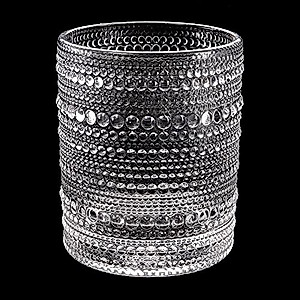 ZOOFOX Set of 6 Romantic Water Glasses, 12 oz Hobnail Glasses Tumbler, Clear Embossed Vintage Glassware Set for Beer, Cocktail, Soda, Beverages