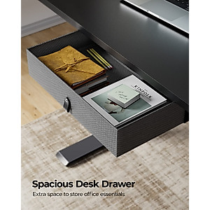 Marsail TZESD12B home-office-desks, 48 x 24 Inch, Black