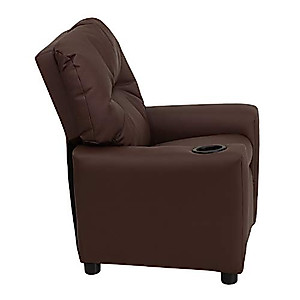 Flash Furniture Contemporary Brown LeatherSoft Kids Recliner with Cup Holder